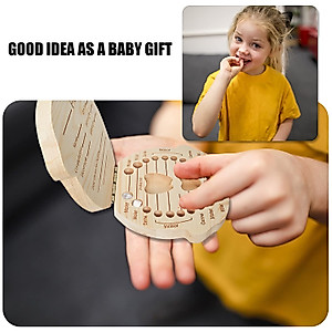 Dengyi Baby Tooth Box, Kids Keepsake Organizer for Baby Teeth, Wooden Tooth Fairy Box for Boy or Girl to Keep the Wonderful Childhood Memory (Girl)