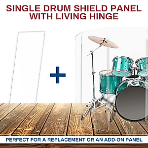 PENNZONI Drum Shield 6ft Single Panel w/Living Hinge, Premium Clear Acrylic Panel, Drum Screen