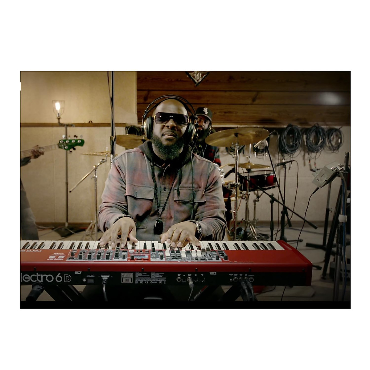 Nord Electro 6D 73 73-Note Semi-Weighted Waterfall Keybed Bundle with Adjustable Keyboard Stand, Adjustable Double X Bench, Sustain Pedal, and Closed-Back Headphones (5 Items)