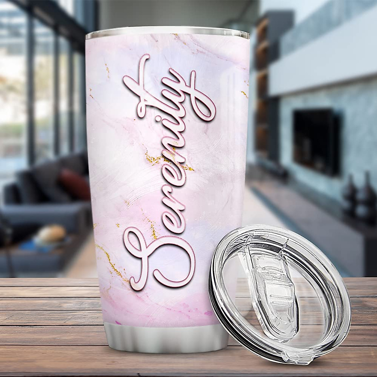 Wassmin Personalized Tumbler Stainless Steel Cup With Lid Custom Name 20oz 30oz Marble Double Wall Vacuumed Insulated Tumblers Travel Coffee Mug Birthday Christmas Gifts For Men Women
