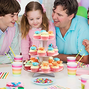 White Cupcake Stand, 3-Tier Cupcake Tower, 2 Set Cup Cake Holder,Cardboard Display Stands for Pastry Dessert Tables, Party Favors Decoration, Baby Shower, Birthday.