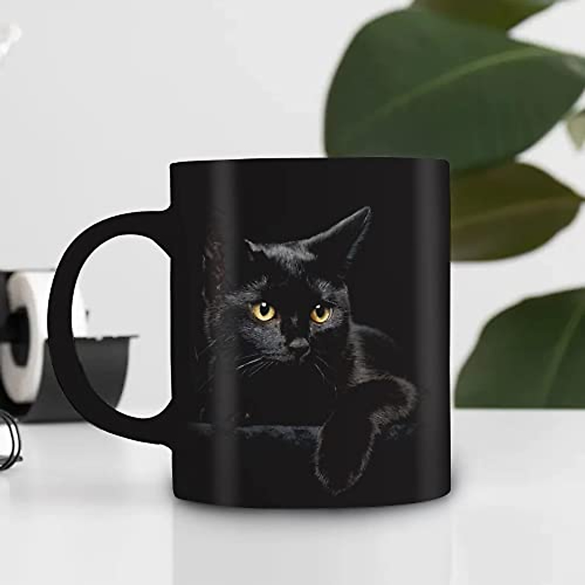Black Cat - Ceramic Funny Coffee Mug - Perfect Cat Lover Gift - Cute Present - Great Birthday or Valentines Surprise (11oz)