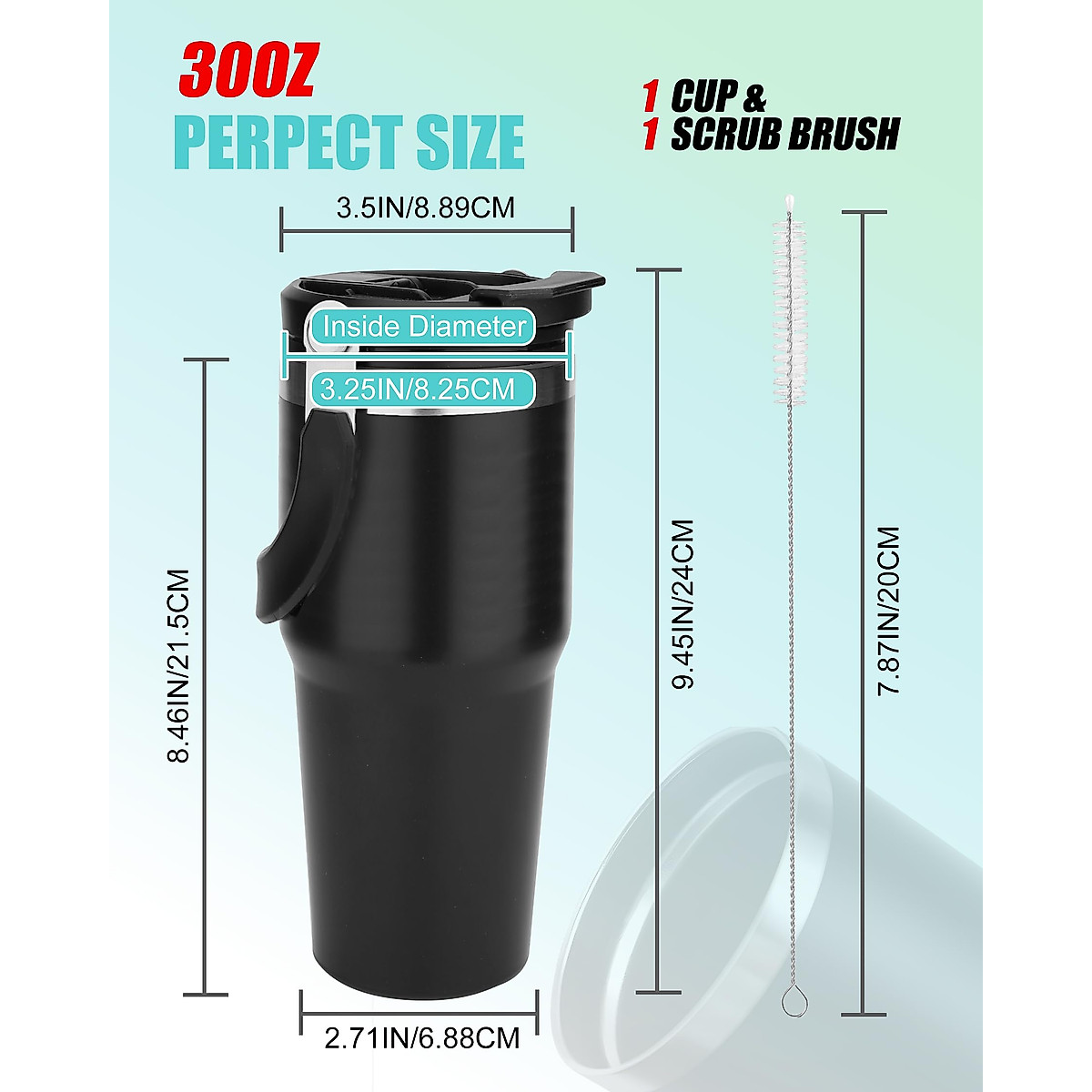 AICMEI 30 oz Tumbler with Handle, Insulated Tumbler with 2-in-1 Lid and Straw, Stainless Steel Vacuum Insulated Iced Coffee Tumbler Cup Water Bottle for Water, Iced Tea or Coffee, Smoothie (30OZ)