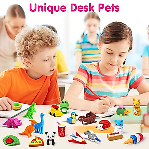 Arscniek 110 Pack Animal Erasers for Kids Bulk, Cute Desk Pets Treasure Box Toys for Classroom Prizes Rewards, Mini Pencil Erasers Take Apart Erasers Back to School Supplies Gift for Boys Girls