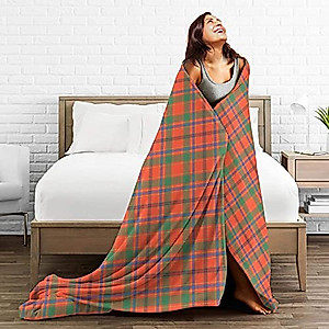 Throw Blanket Ancient Tartan of The Scottish Clan Munro Ultra Soft Lightweight Bed Blanket Quilt Durable Home Decor Fleece Blanket Sofa Blanket Luxurious Carpet for Men Women Kids 50"x40"
