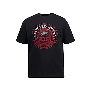 JP 1880 Menswear Big & Tall Plus Size L-8XL Spotted Hyena Print Tee Black XXXXXXX-Large 808951130