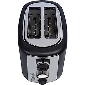 Amazon Basics 2 Slice, Extra-Wide Slot Toaster with 6 Shade Settings, Black