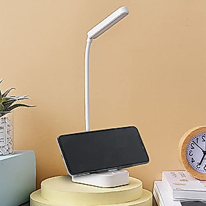 Battery powered desk lamp,White desk lamp with usb charging port,Small table cordless lamp,Desk lamps for home office,Mini portable light,Suitable for children at home to study and reading books