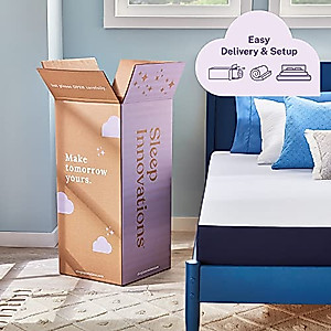 Sleep Innovations Marley 10 Inch Cooling Gel Memory Foam Mattress with Airflow Channel Foam for Breathability, Queen Size, Bed in a Box, Medium Firm Support