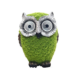 YOOLOOKY Solar Garden Lights Outdoor Owl Figurine with Luminous Eyes, Waterproof Garden Decorative Light for Courtyard Patio Pathway Lawn