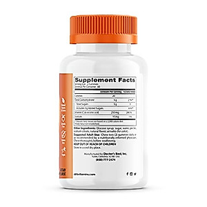 Doctor's Best, Vitamin C Gummies 250mg per Serving Great Tasting Immune Brain Eyes Heart Circulation Antioxidant Support Natural Pectin Vegan Gluten Free CT, Fruit, 120 Count