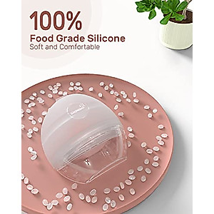 Grownsy Manual Breast Pump, Silicone Milk Collector Shells for Breastmilk, Wearable Breast Milk Catcher for Breastfeeding, Kick-Proof with Sealed Flange, Breastfeeding Essentials for Nursing Newborns