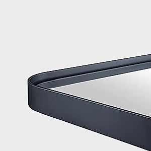 GRACTO 24x36 inch Black Stainless Steel Metal Framed Bathroom Mirror for Wall Rounded Rectangular Bathroom Vanity Mirrors