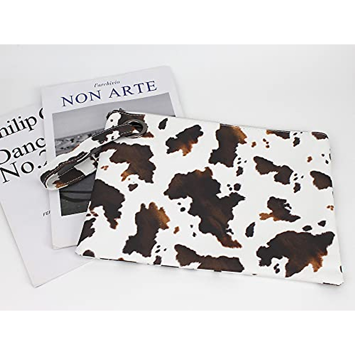 Mily Oversized Clutch Bag Purse Envelop Clutch Chain Tote Shoulder Bag Handbag Foldover Pouch (6217+Cow)