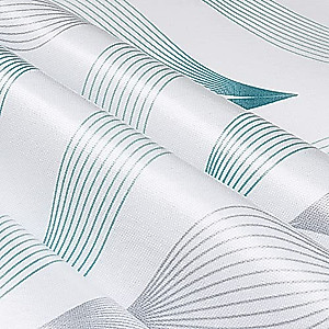 Geometric Moroccan Tablecloth Square 70 x 70 Inch, Vinyl Coated Polyester Fabric Table Cloth,Gray Teal Waterproof Oil-Proof Wipeable Table Cover for Square Kitchen Table Picnic Indoor & Outdoor Dining