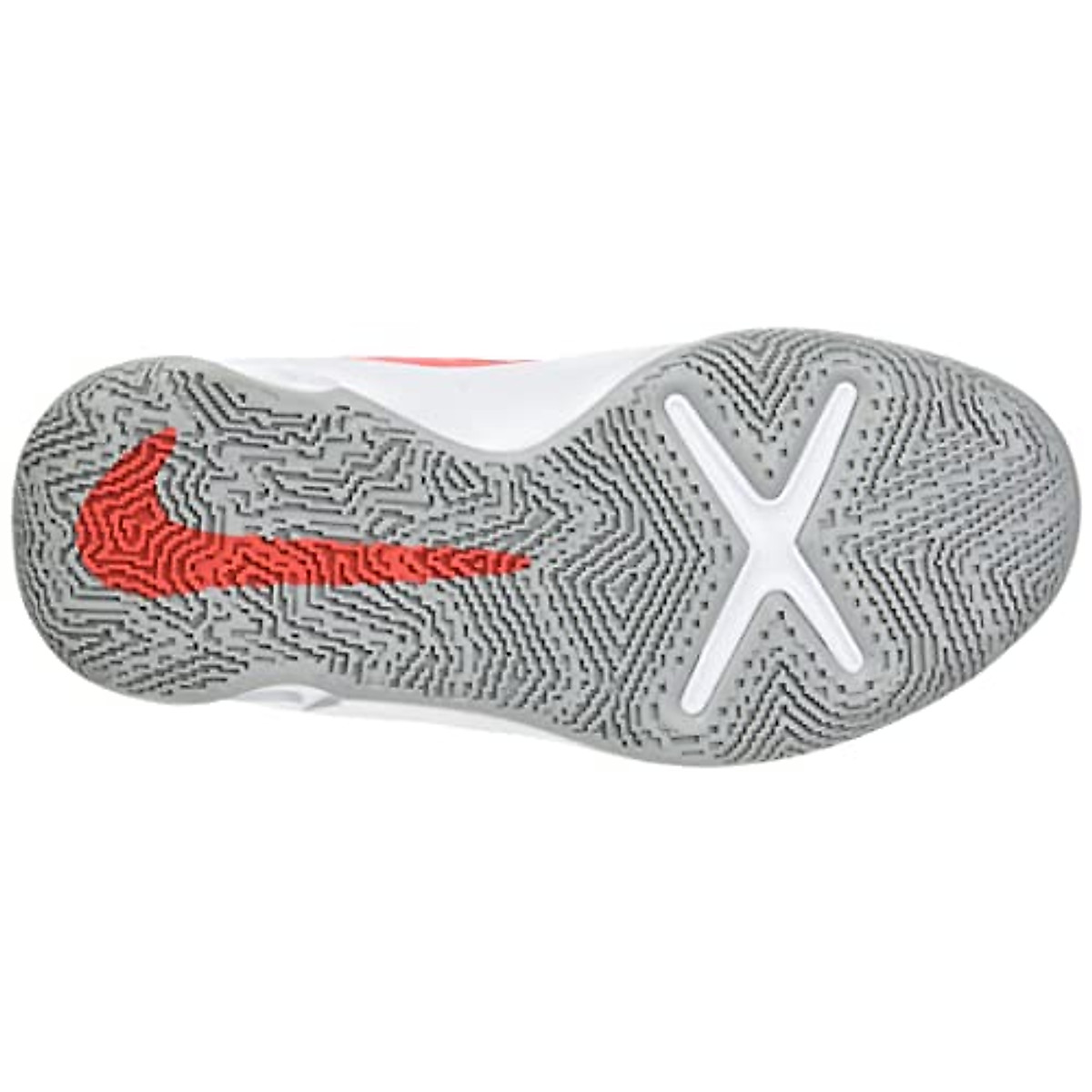 Nike Kid's Team Hustle D10 (GS) Basketball Shoe (7, Light Smoke Grey/Bright Crimson, Numeric_7)