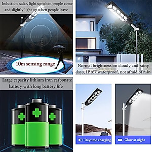 ZXXHNNAIH Solar Street Light Solar Parking Lot Light,with Motion Sensor and Remote Control,IP67 Waterproof,for Basketball Court Parking Lot