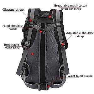 KDFJ Camping Backpack Hiking Waterproof Trekking Bag Outdoor Travel Rucksack Cycling Mountaineering Backpacks-Deep Blue_40L