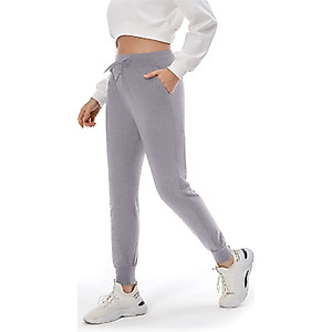 FULLSOFT Fleece Lined Sweatpants for Women-Women's Thermal Joggers with Pockets Lounge Pants for Yoga Workout Running Winter(Slate Heather,XX-Large)