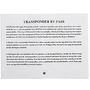 AMOSKAMAR Car Immobilizer Transponder Bypass Module Universal for Chip Keys (A Spare Chip Key is Required! Only for Chip Key)