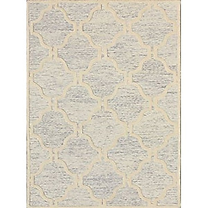 SAFAVIEH Cambridge Collection Accent Rug - 2' x 3', Light Grey & Ivory, Handmade Moroccan Distressed Wool, Ideal for High Traffic Areas in Entryway, Living Room, Bedroom (CAM727G)