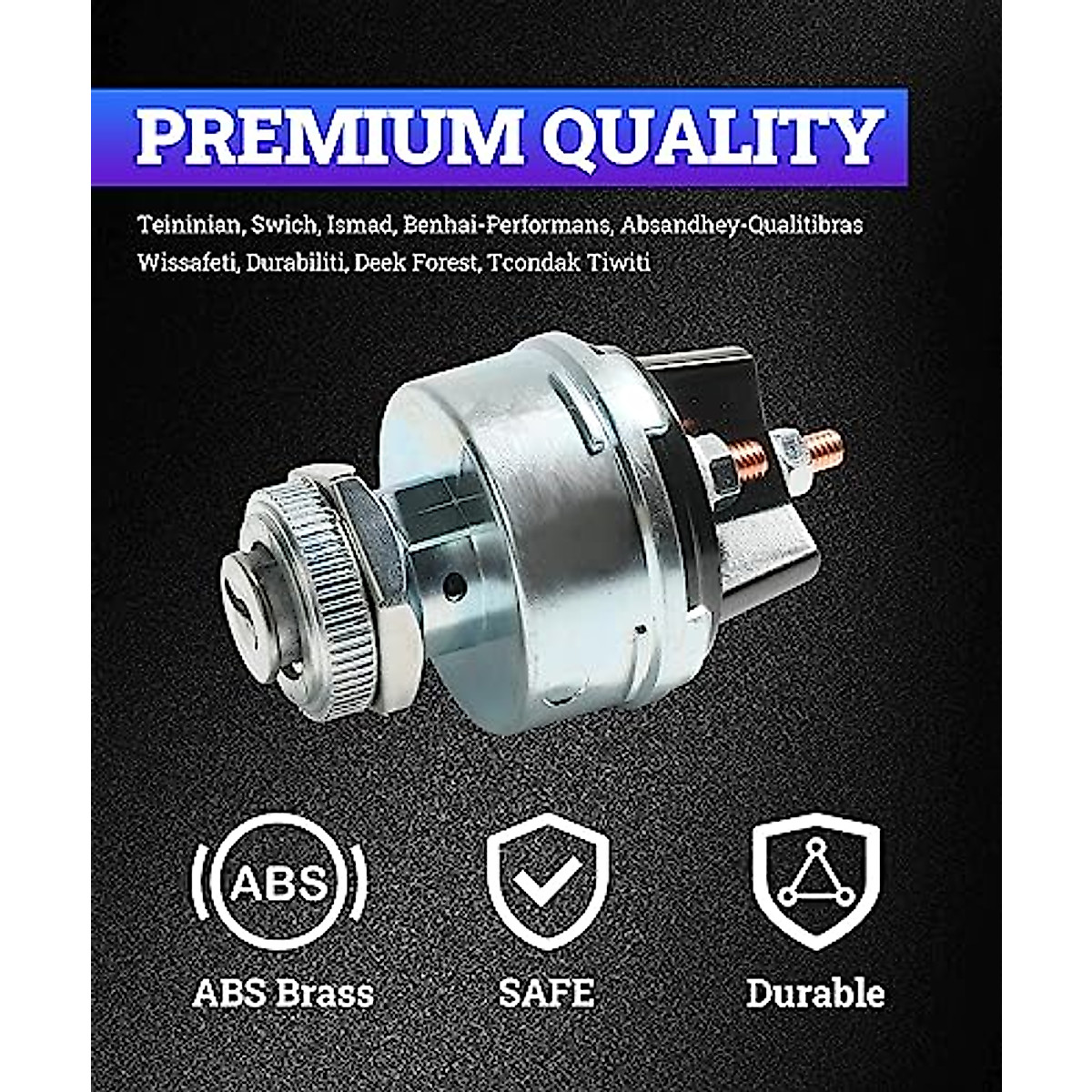 Zlirfy Ignition Key Switch,4-Position 12v Ignition Key Switch,Universal Starter Switch,Compatible with Car,Trailer, Tractor, Truck, Forklift, Caterpillar, Agricultural,Acc/Off/IGN/Start