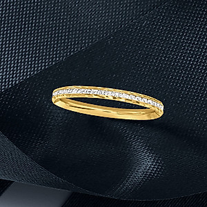Ross-Simons 0.70 ct. t.w. CZ Eternity Band in 14kt Yellow Gold. Size 6