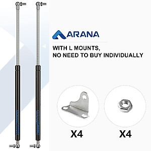 ARANA Gas Struts for Heavy Lid, 23 inch Hrdraulic Door Lift 200 lbs, 23" Heavy Duty Gas Shocks 200 Pounds Gas Spring Support Hinges Fit Muphy Bed RV Bed Trap Cellar Door(Fit 160-220lbs Lid), 2 Pcs