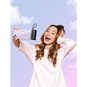 Tiitarn Small Portable Charger, 5000mAh Foldable Power Bank Built in Stand Mini Battery Pack Charger Compatible with i-Phone 14/13/13 Pro Max/12/11/XS/XR/X/8/7(Not USB-C)