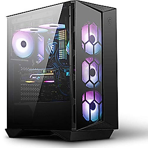 MSI MPG GUNGNIR 110R - Premium Mid-Tower Gaming PC Case - Tempered Glass Side Panel - 4 x ARGB 120mm Fans - Liquid Cooling Support up to 360mm Radiator - Two-Tone Design