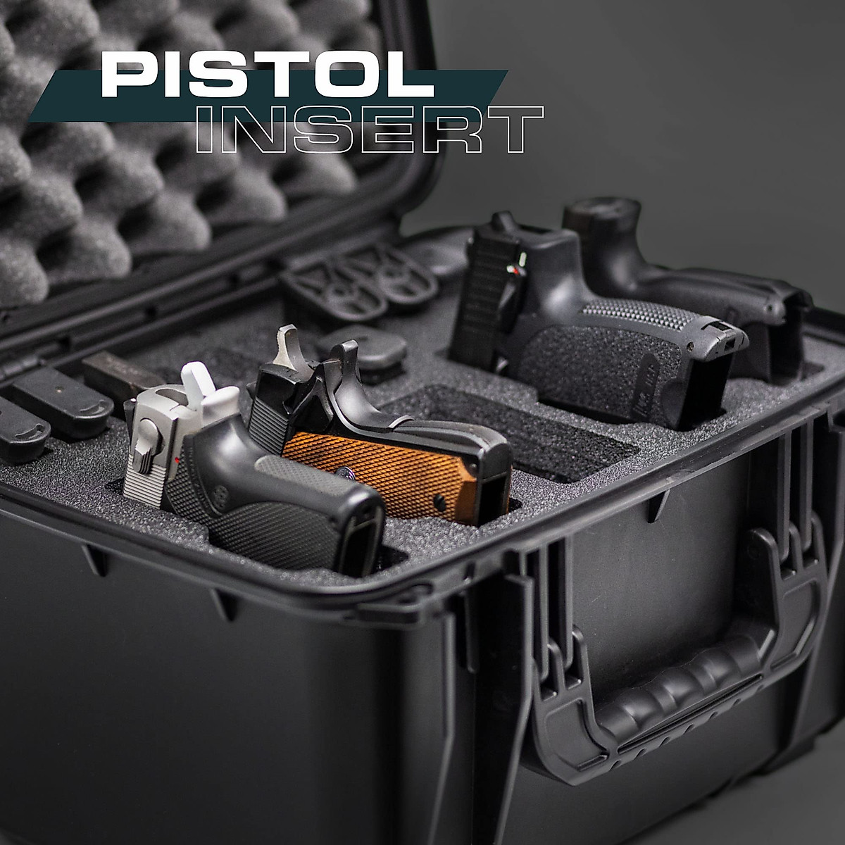 Seahorse 540 Heavy Duty 4 Pistol Case - TSA Approved/Mil Spec / IP67 Waterproof/USA Made for Firearms, Pistols, Handguns; Stores 4 Pistols and 12 Magazines