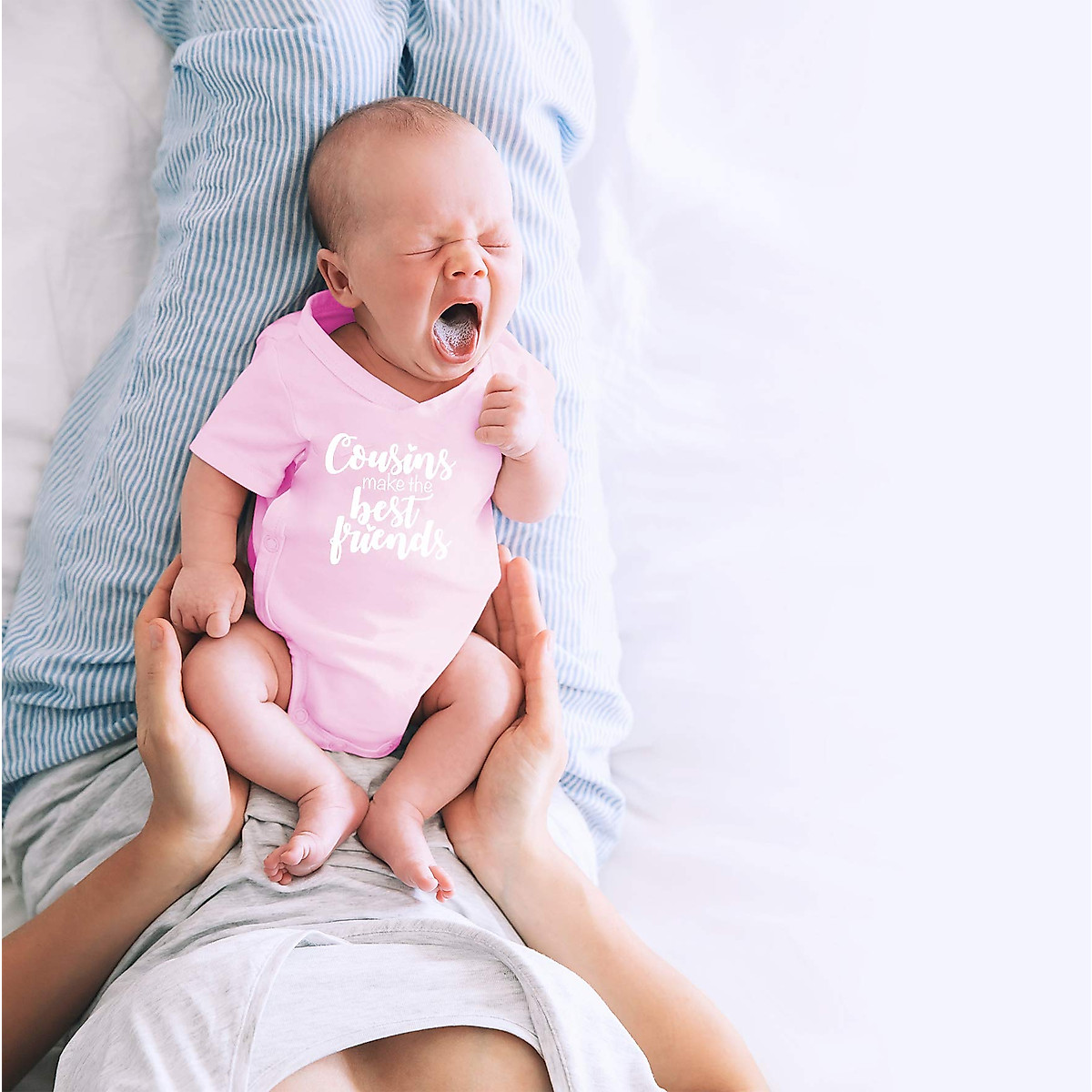 CBTwear Cousins Make the Best Friends Baby Bodysuit Cute Boy Girl Newborn Clothes Unisex Comfy Humor (6 Months, Pink)