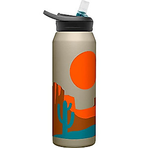 CamelBak Eddy+ Water Bottle with Straw 25 oz - Insulated Stainless Steel, Deep Desert