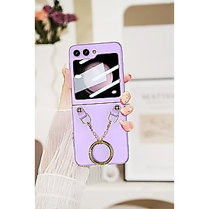 TECHY for Samsung Z Flip 5 Case with Ring, Protective Cover - Small Screen Protection, Matte Finish, Comfortable Grip Phone Case for Galaxy Z Flip 5 Case, Black