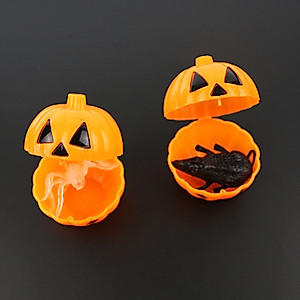 LUOEM 12pcs Halloween Pumpkin Candy Box Mini Package Treat Container Gift Boxes Halloween Mini Gift Holder Props (Orange)