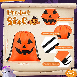 Silkfly 24 Pcs Halloween Drawstring Bags 12 x 10 Inch Trick or Treat Drawstring Backpack Bags Goody Gift Bags for Halloween Party