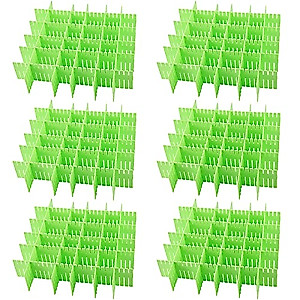 MANCHAP 56 PCS Adjustable Grid Drawer Organizer, DIY Drawer Divider, Plastic Drawer Separators for Kitchen Bedroom Office, Green