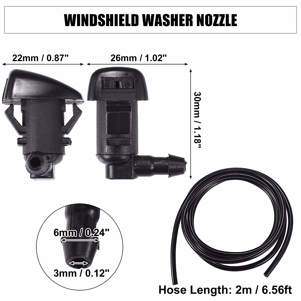 uxcell 1 Set Windshield Washer Water Nozzle Spray No.8538104030/8538104010 for Toyota Tacoma Base Pre Runner S-Runner 2001-2004