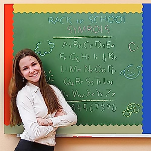 288 Feet Colorful Bulletin Board Borders Scalloped Classroom Borders Colorful Die Cut Border Trim Classroom Decorations for Bulletin Boards Chalkboard Wall Locker Office Back to School Decor,24 Colors