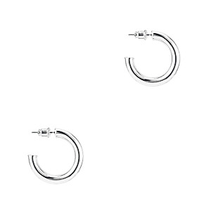 PAVOI 14K White Gold Hoop Earrings for Women - 3.5mm Thick Infinity Gold Plated Loop Earrings - Lightweight Hoop Set