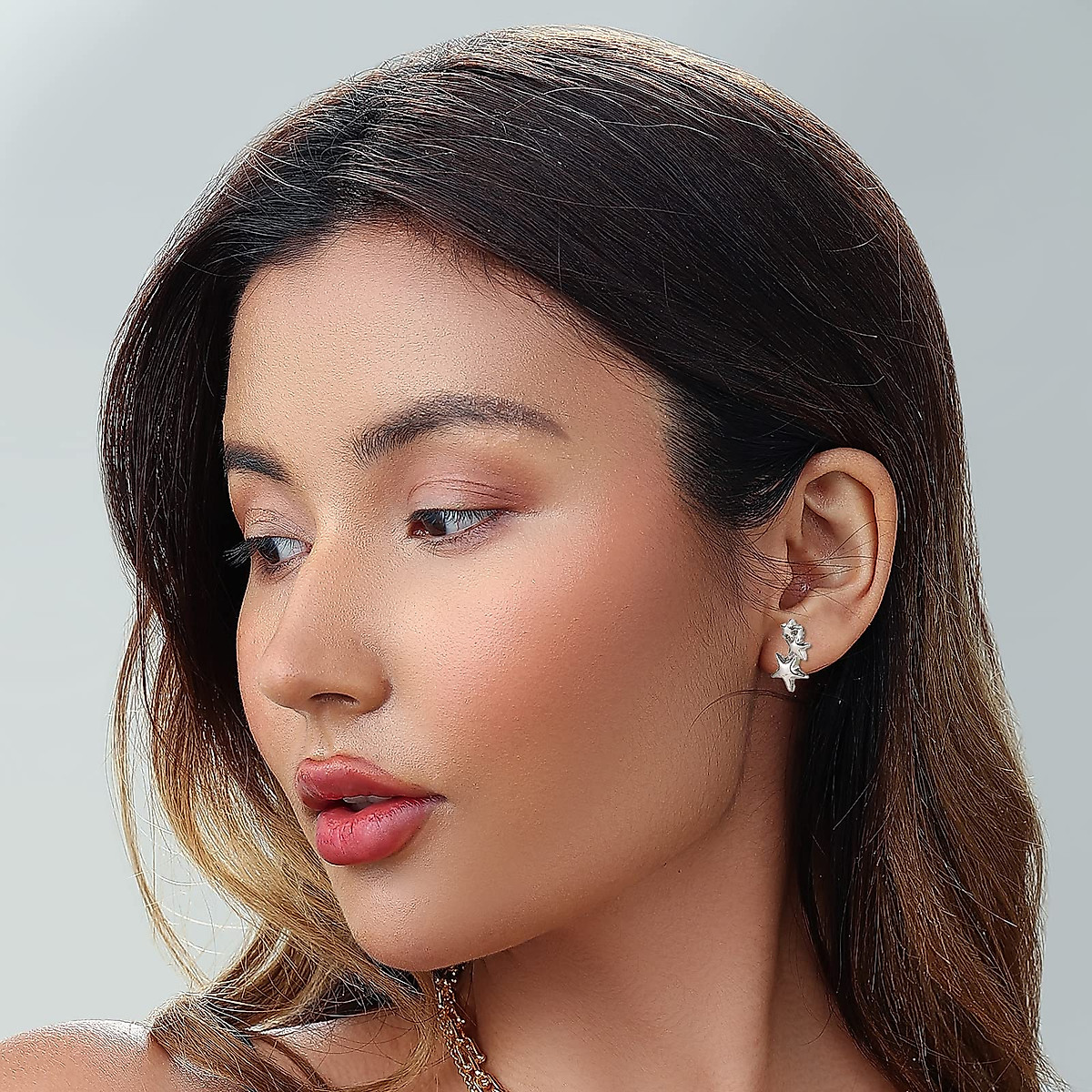 HILXURY 12 Pairs Gold Hoop Earrings Set for Women, Boho Fashion Statement Stud hoops Earring Packs Hypoallergenic Dainty Heart Flower Sun Star Shaped Assorted Sizes