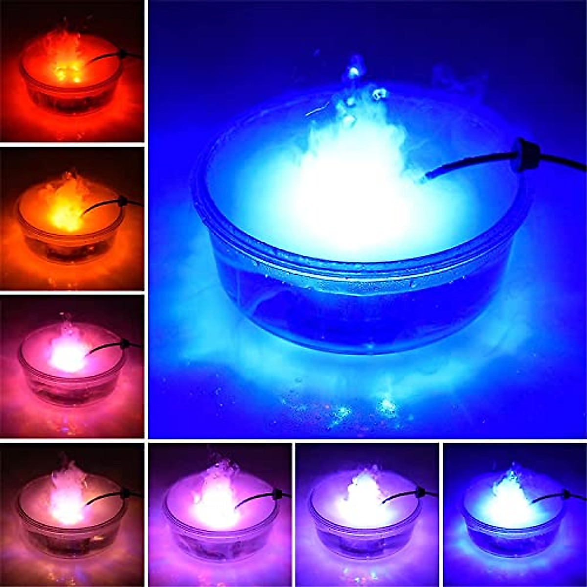 Thaisu Halloween Party Mist Maker, Halloween Witch Cauldron Fog Maker with 12 LED Lights,Water Fountain Pond Fog Atomizer,Halloween Party Prop Decorations (Zinc Alloy)