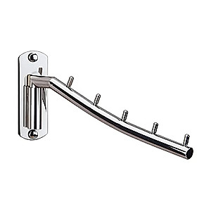 Zivisk Folding Wall Mounted Clothes Suit Hanger Rack with Swing Arm Stainless Steel Heavy Duty Coat Hook for Bathroom, Bedroom, Laundry Room - Silver