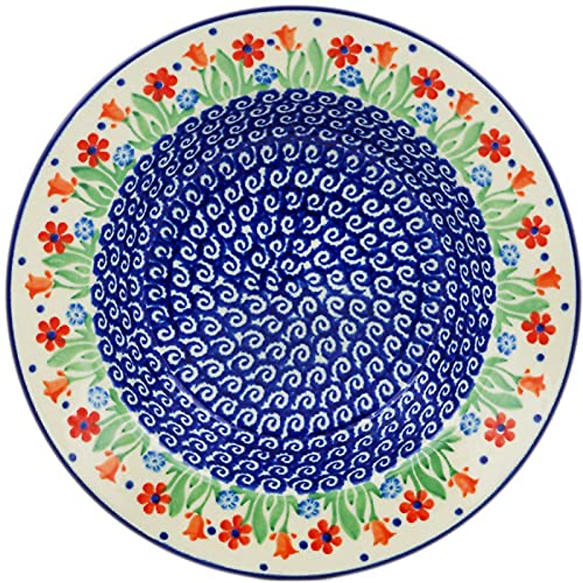 Polish Pottery 8-inch Pasta Bowl made by Ceramika Artystyczna (Babcia's Garden Theme) + Certificate of Authenticity