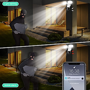 COOHILIGH Security Floodlight Camera,5MP, Wired Flood Light Camera Outdoor with Motion Sensor Cam.1600 Lumens, Color Night Vision, 2-Way Talk,IP65 Waterproof,Siren Alarm.