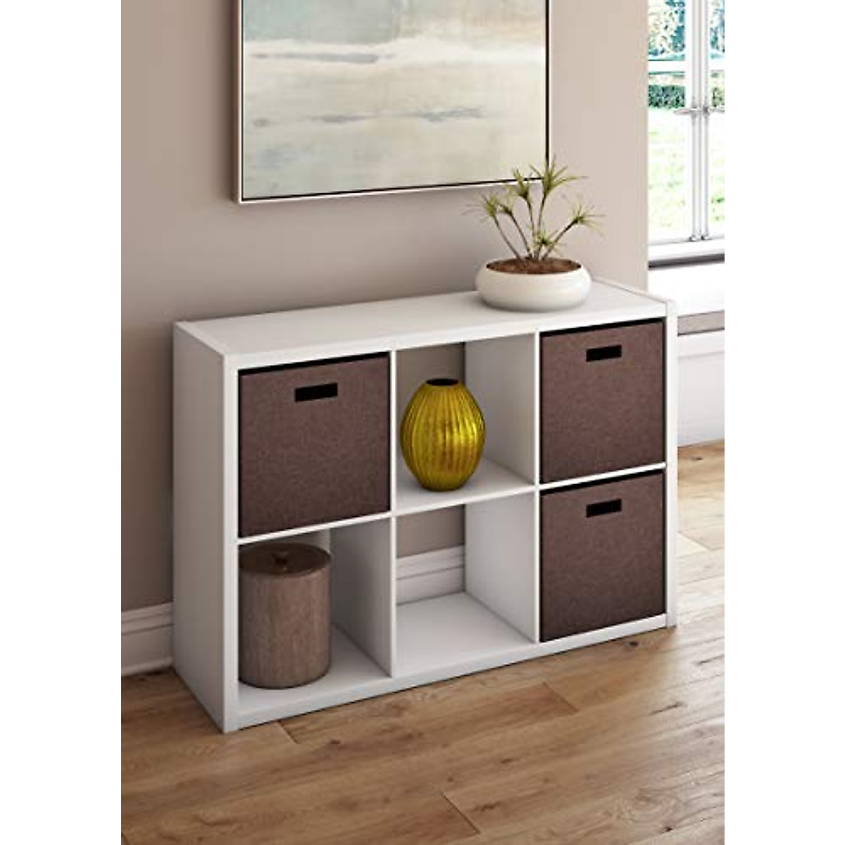 ClosetMaid 6 Cube Storage Shelf Organizer Bookshelf with Open Back, Vertical or Horizontal, Easy Assembly, Wood, White Finish