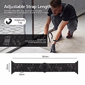 Haflyer Carbon Fiber Apple Watch Band Compatible with iWatch Series 1/2/3/4/5/6/7/8/SE/ULTRA, 49/45/44/42mm, with Buckle Quick Release (Erode)