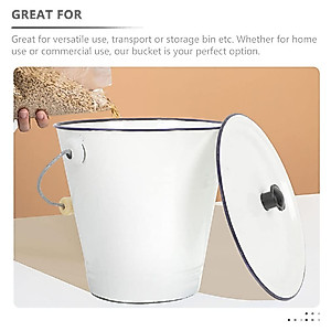 Cabilock Household Enamel Bucket Serving Bucket Liquid Container Milk Storage Bucket