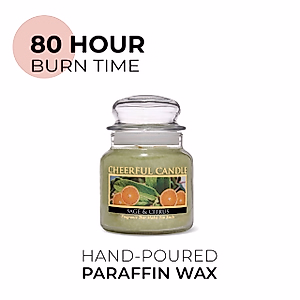 A Cheerful Giver - Sage & Citrus Scented Glass Jar Candle (16 oz) with Lid & True to Life Fragrance Made in USA