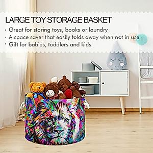 xigua Cotton Rope Basket Colorful Lion-1 Baby Laundry Basket Blanket Kids Toy Storage Basket Glove Box